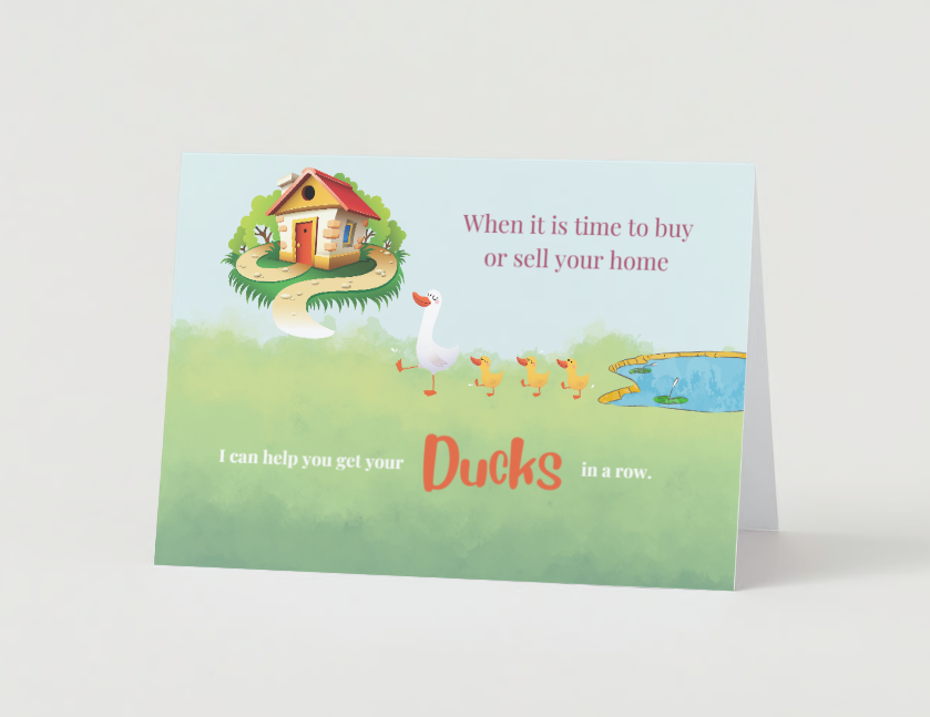 Ducks in a Row Cute KW Greeting Card (pack of 50) – ARedStore